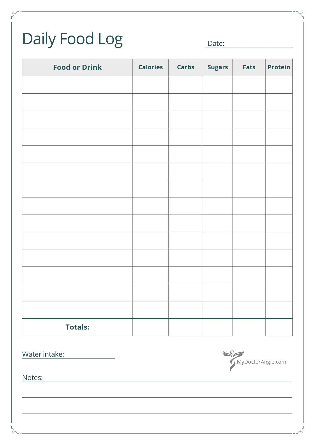 Food Log with Macros – MyDoctorAngie.com